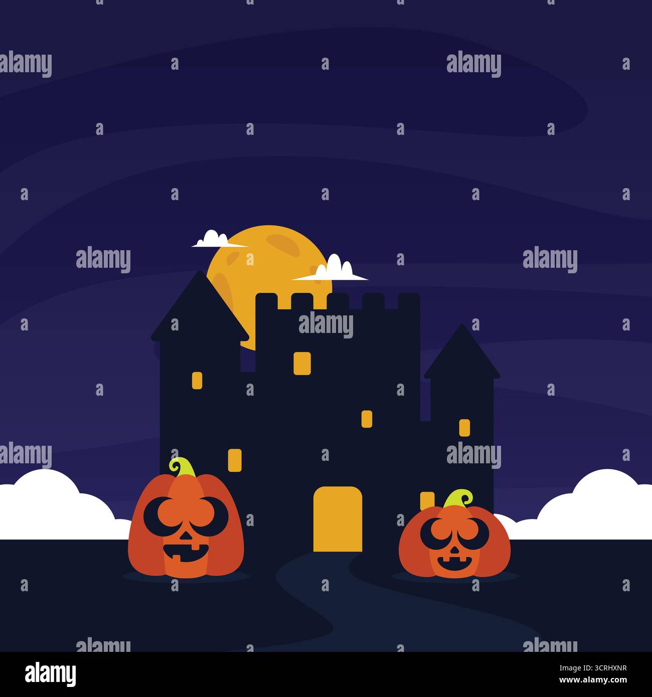 White mansion night Stock Vector Images - Alamy