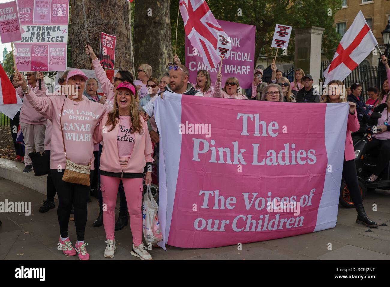 London. UK. 01 October 2025. Demonstrators holding placards, banners ...