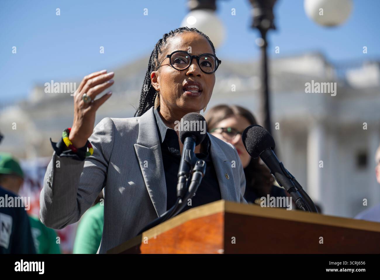 U.S. Senator Angela Alsobrooks (D-MD) speaks during a Maryland ...