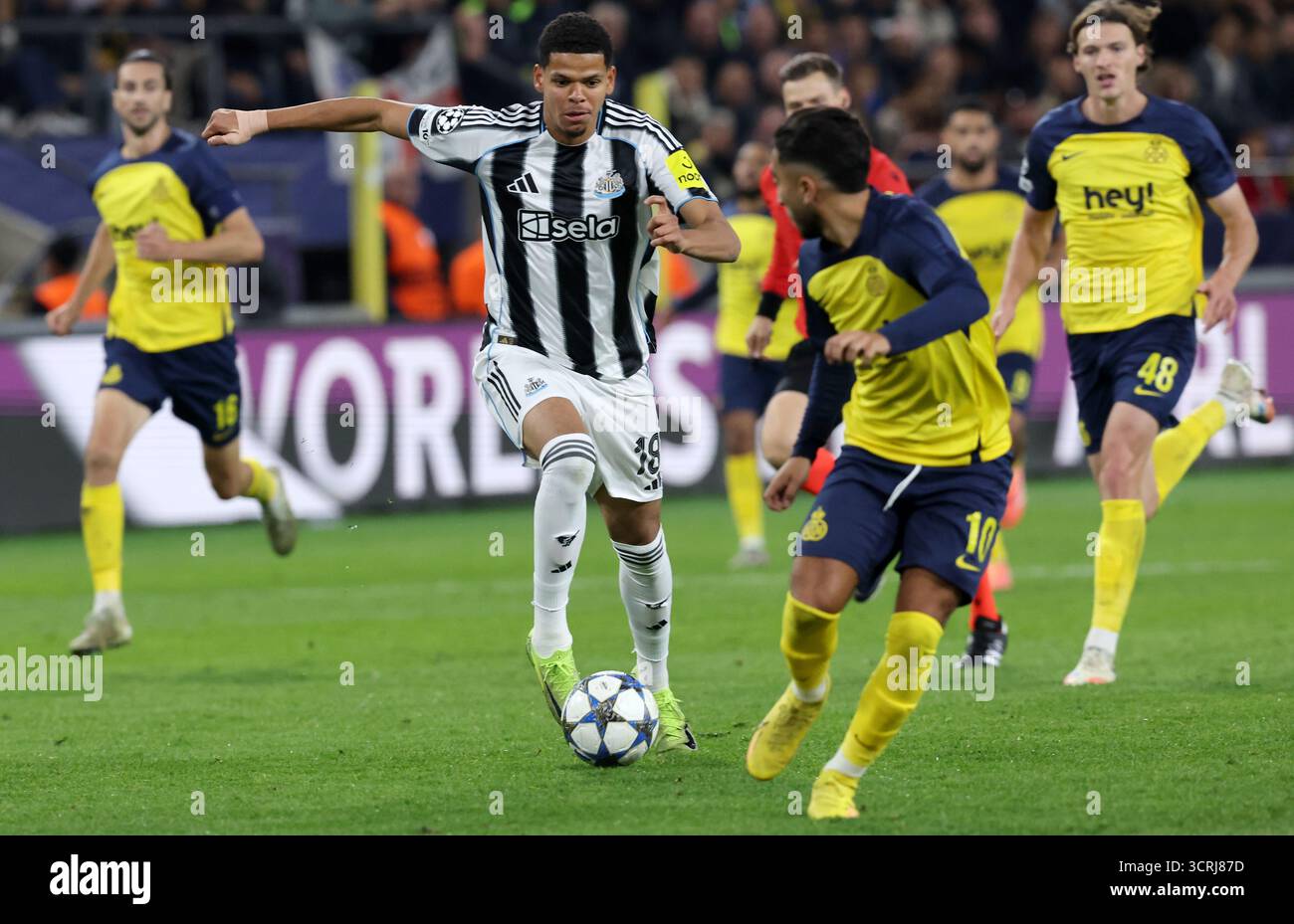 Newcastle United's William Osula in action during the UEFA Champions ...