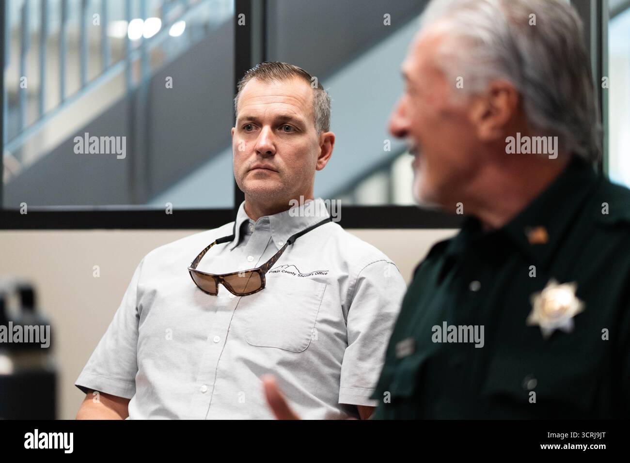 Aspen, Colorado, USA. 1st Oct, 2025. Pitkin County Undersheriff Alex ...