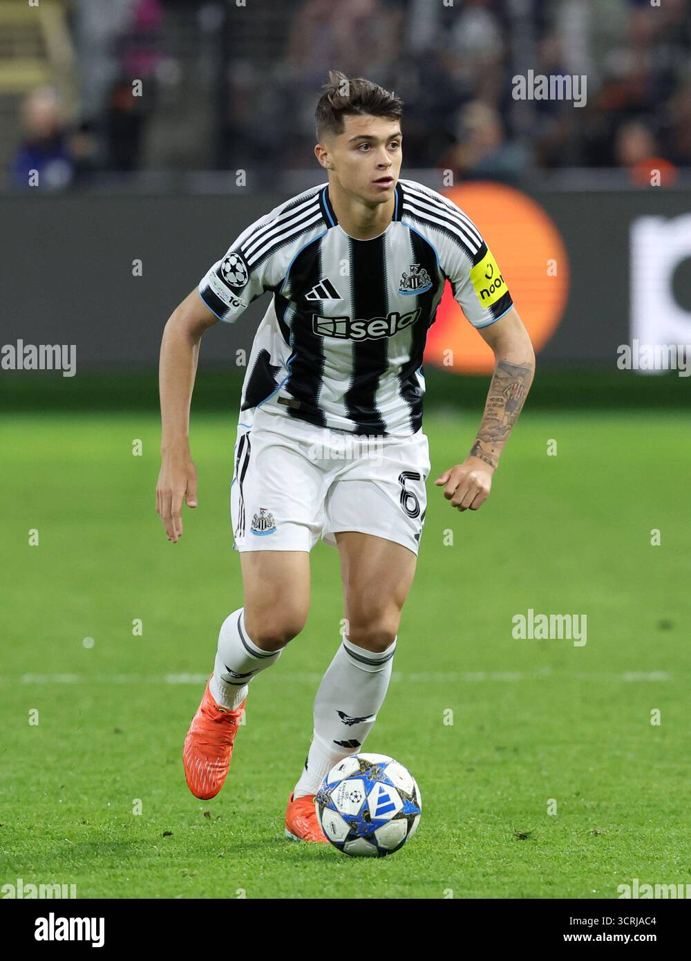 Newcastle United's Lewis Miley during the UEFA Champions League at ...
