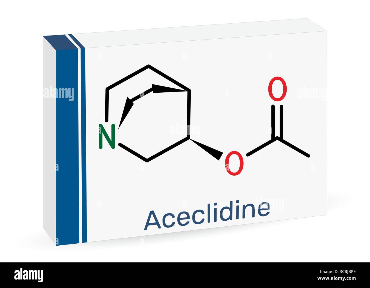 Acelidine molecule. Muscarinic receptor agonist, cholinergic drug used ...