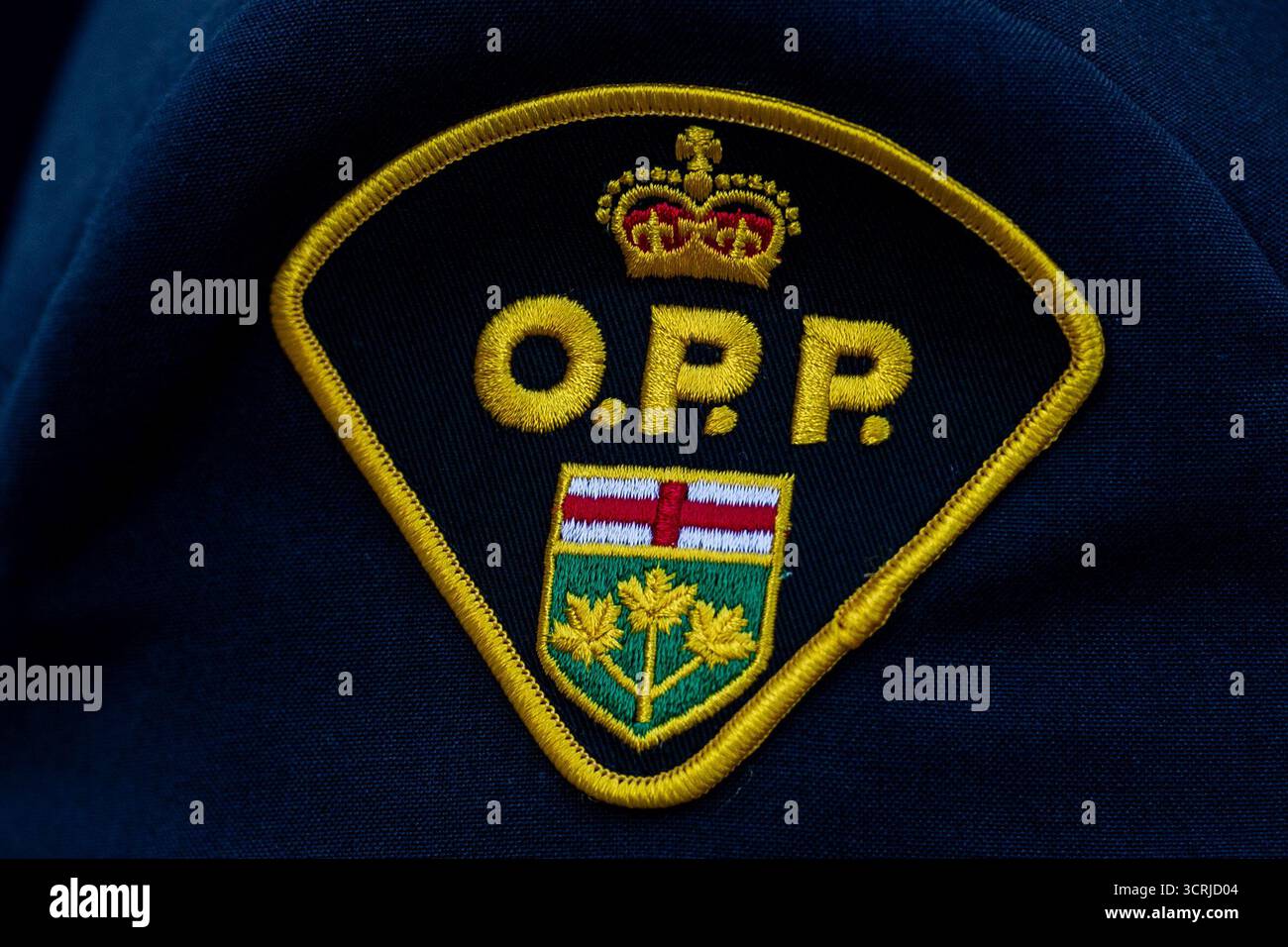 An Ontario Provincial Police (OPP) patch is seen in Ottawa, on Sept. 29 ...