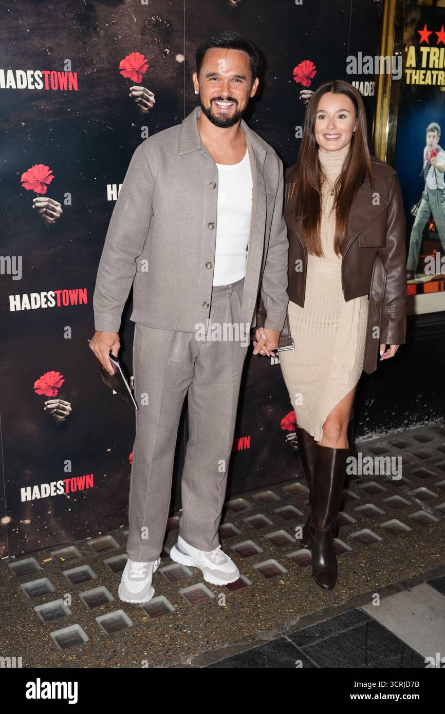 Gareth Gates and guest attend the gala night of Hadestown, at the Lyric ...