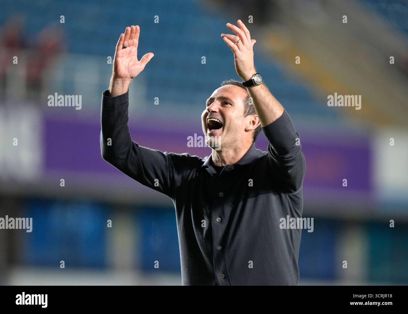 Coventry City head coach Frank Lampard applauds the fans following the ...