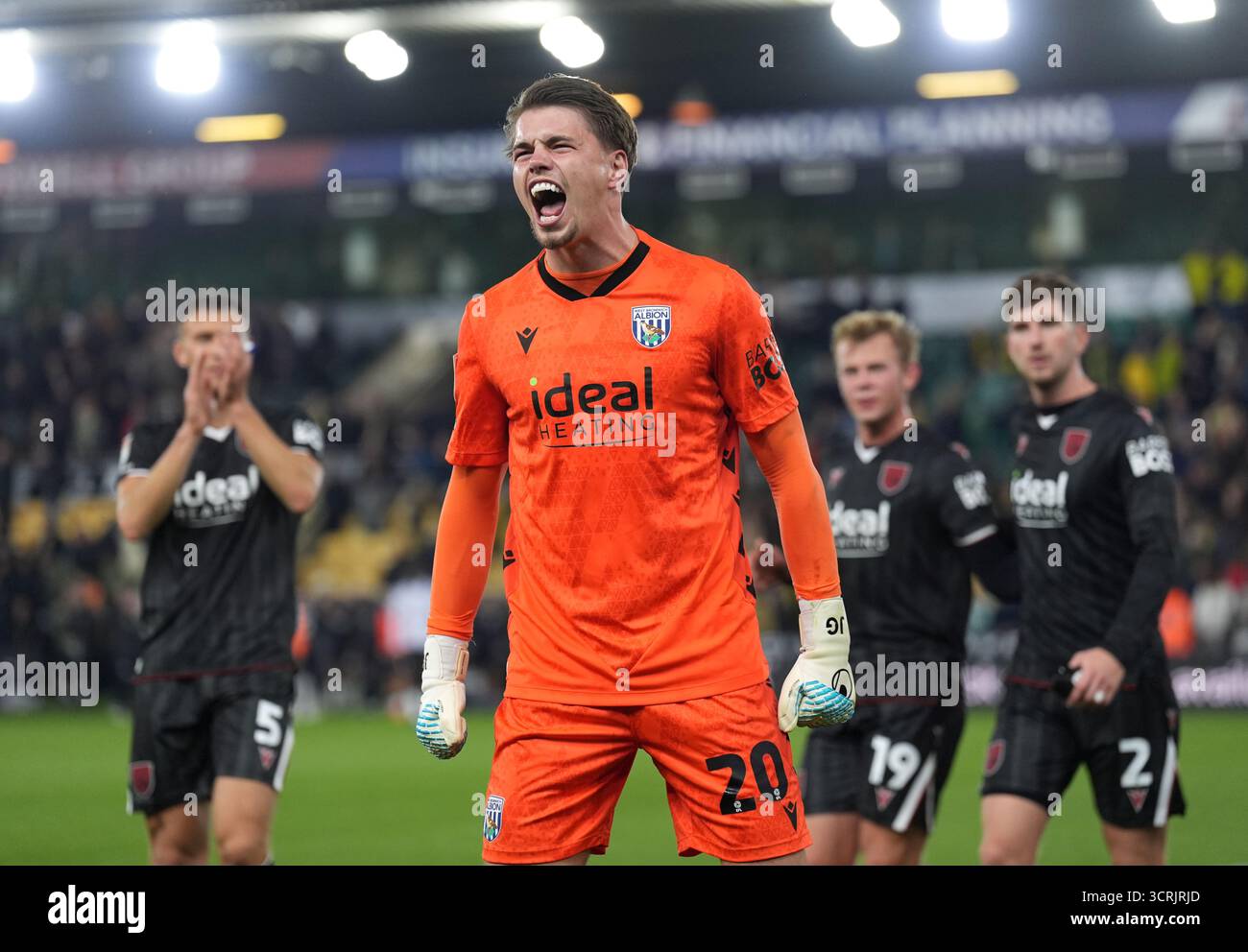 West Bromwich Albion goalkeeper Josh Griffiths celebrates following the ...