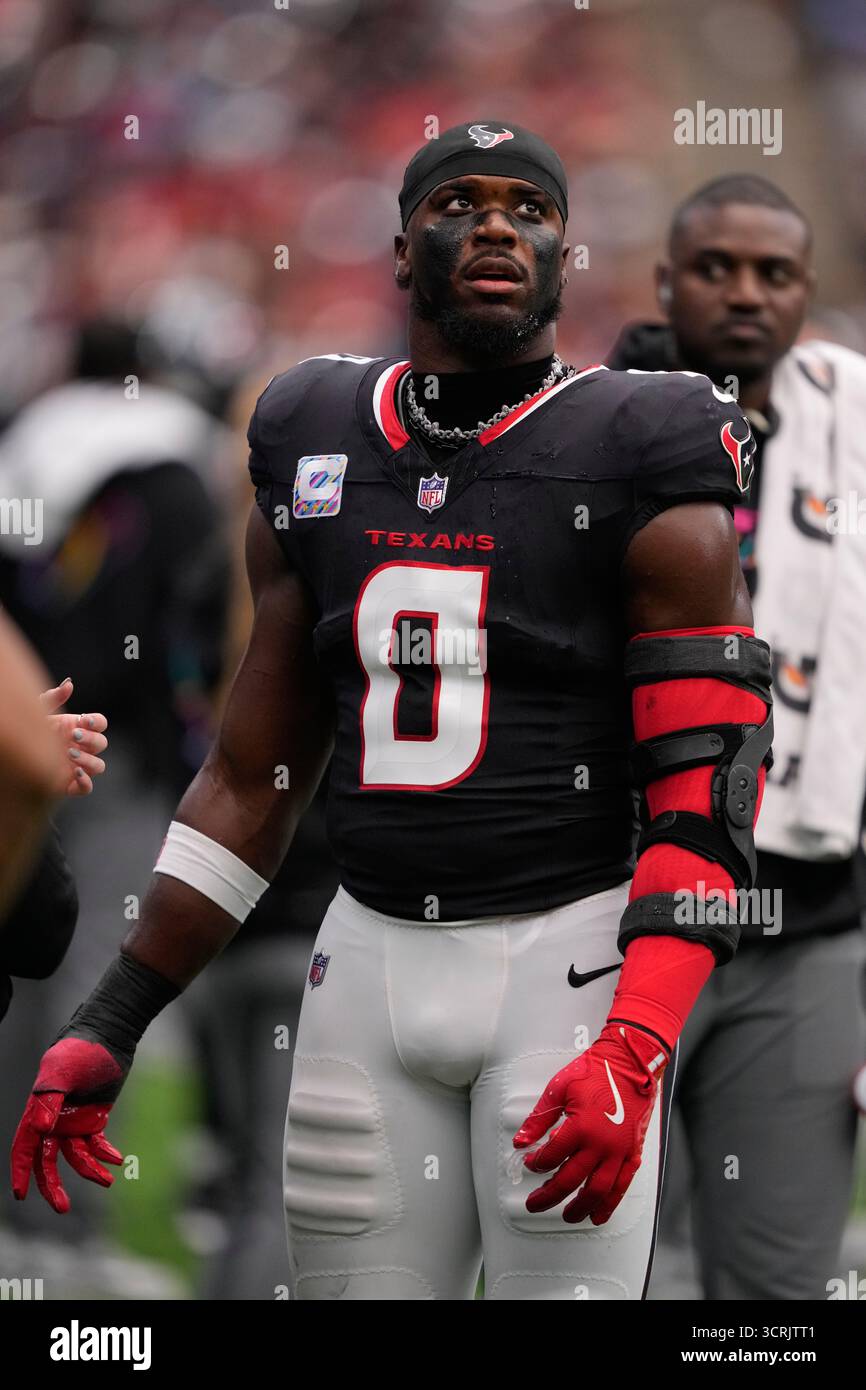 Houston Texans linebacker Azeez Al-Shaair stands on the sideline during ...