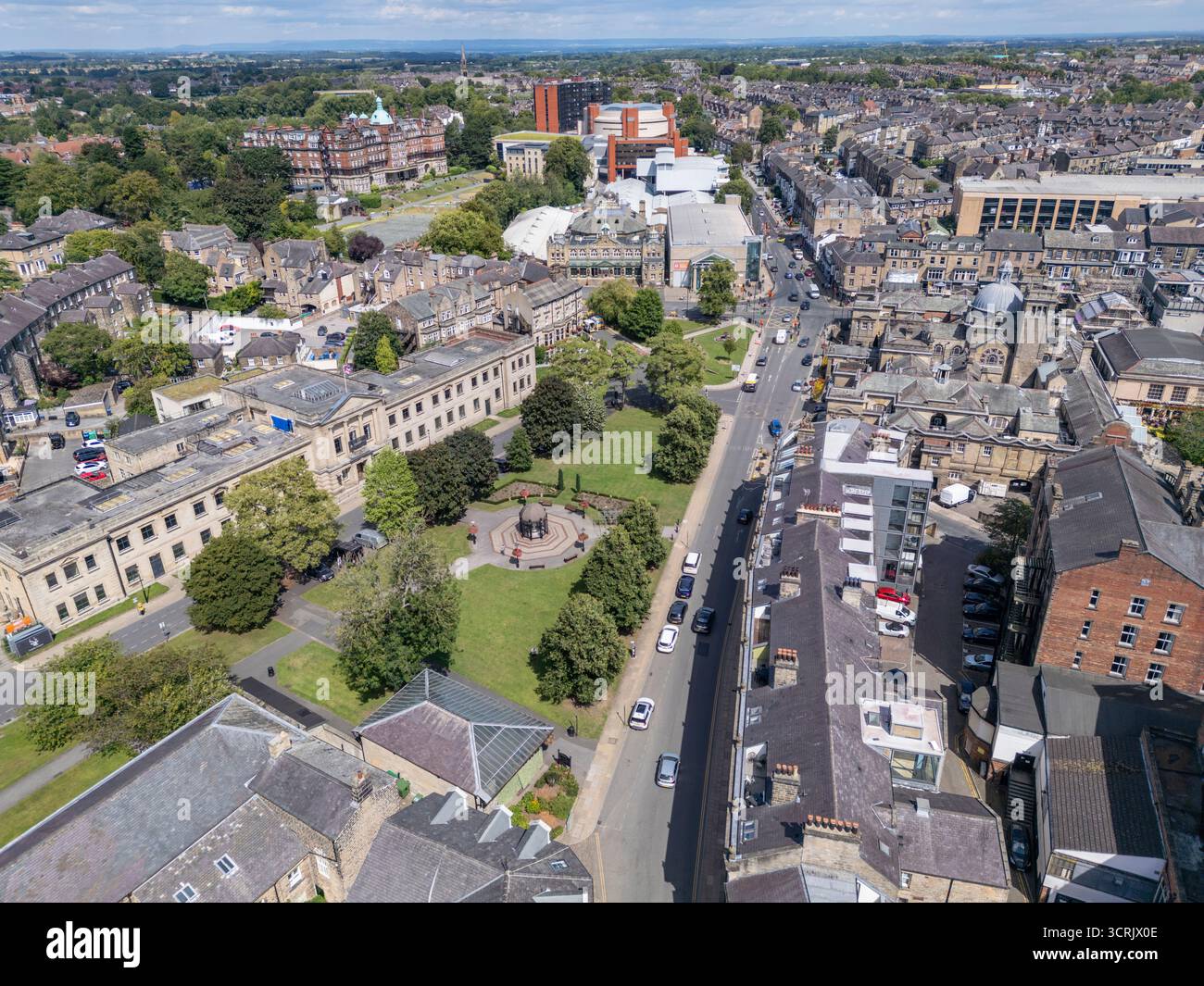 Aerial view of Crescent Gardens, Royal Hall and Harrogate Convention ...