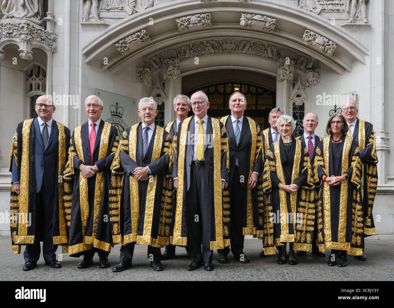 London, UK. 01st Oct, 2025. The judges assemble outside the court ...