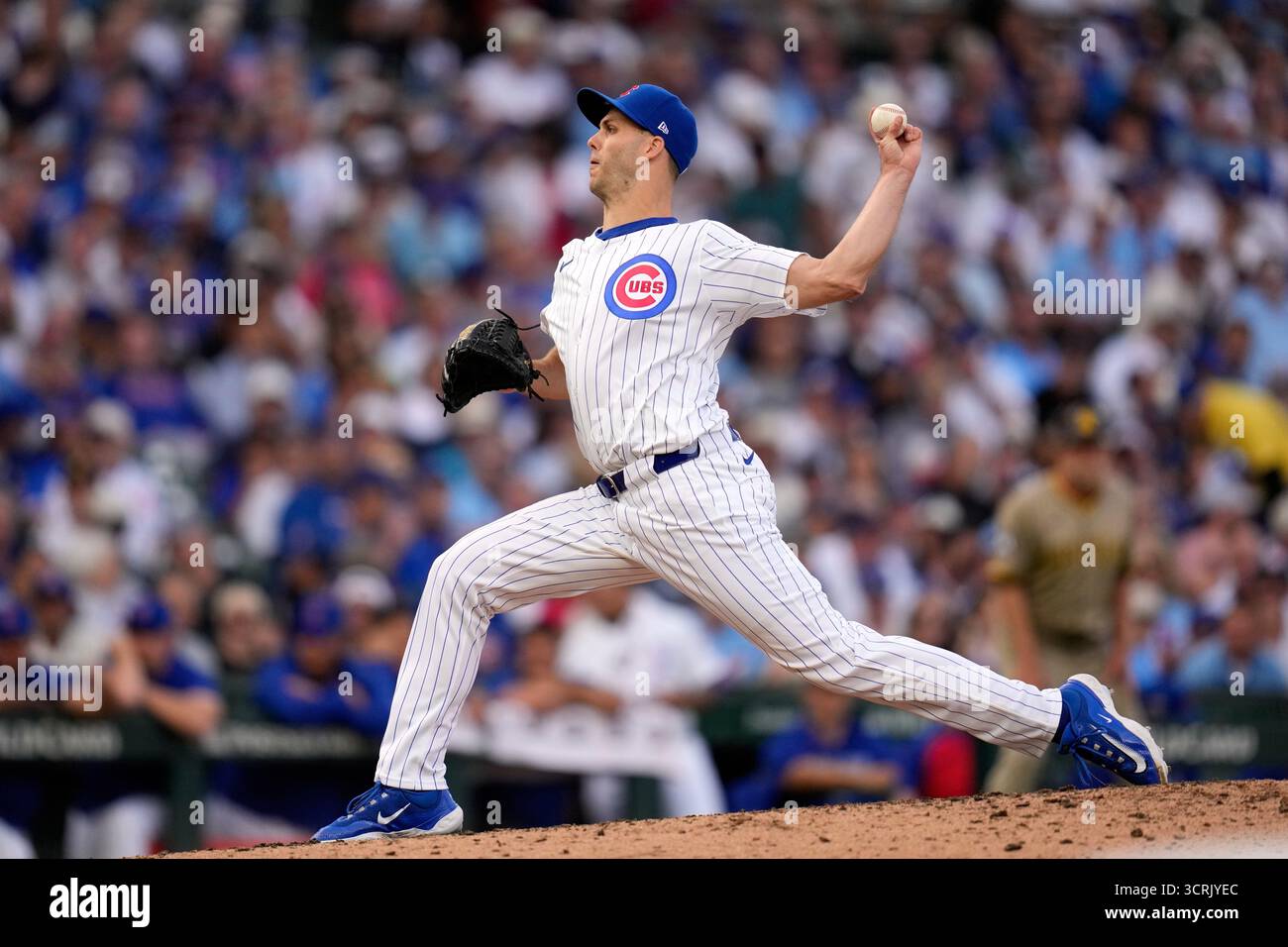 Chicago Cubs' Taylor Rogers throws during the eighth inning of Game 2 ...