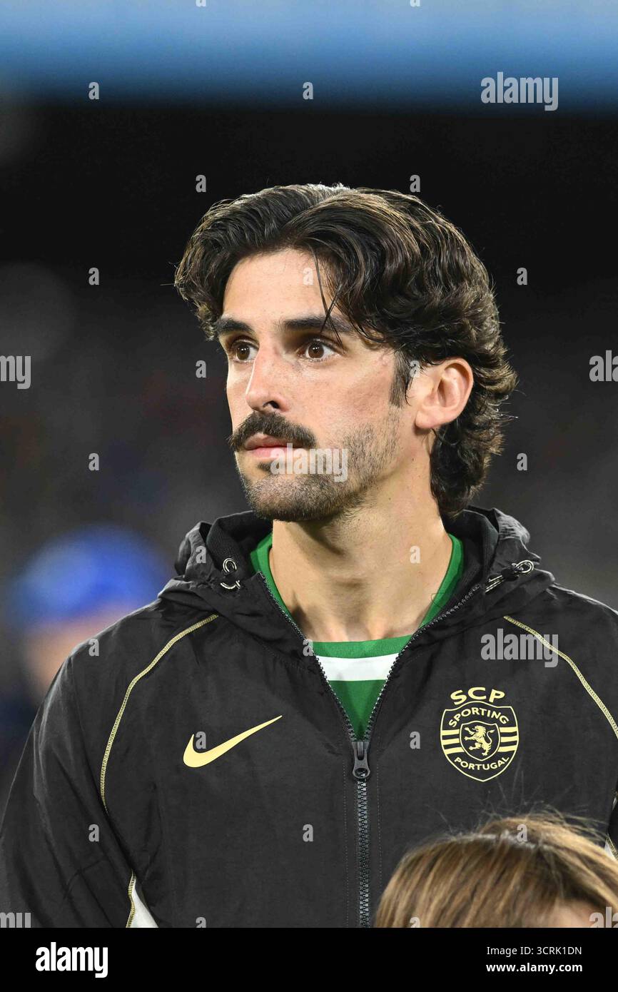 Napoli, Italy, 1 October Trincao of Sporting Clube de Portugal look on ...