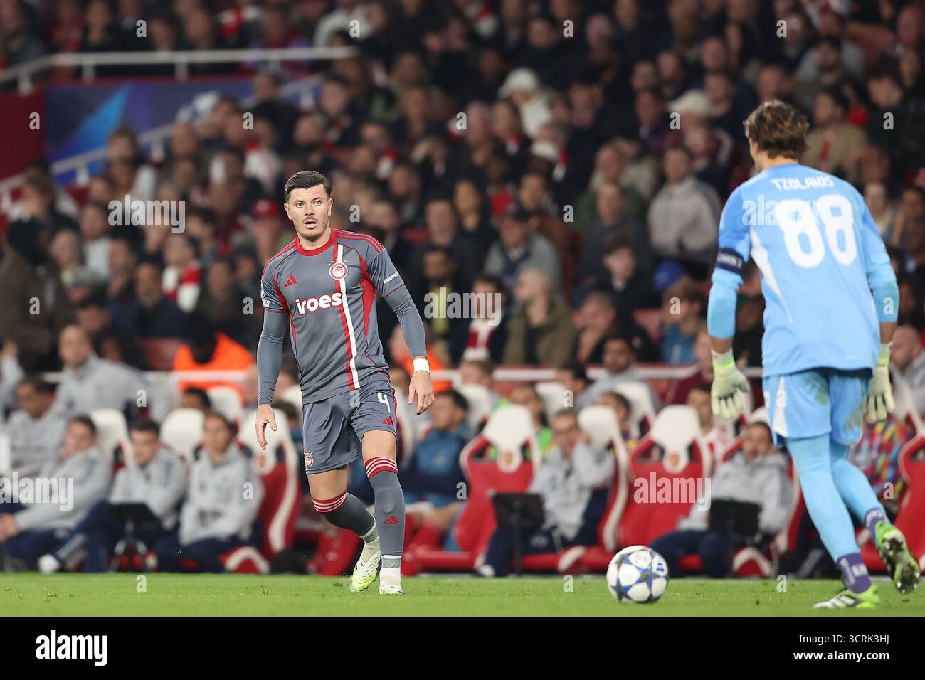 London, UK. 01st Oct, 2025. Giulian Biancone of Olympiacos during the ...