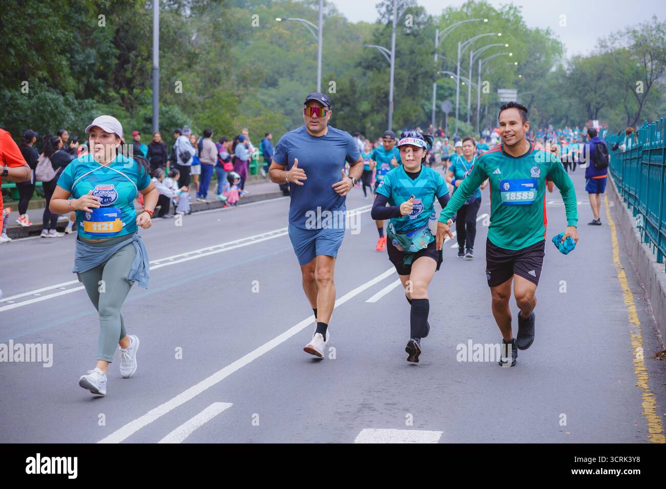 Mexico City, September 28, 2025. A group of runners participates in the ...