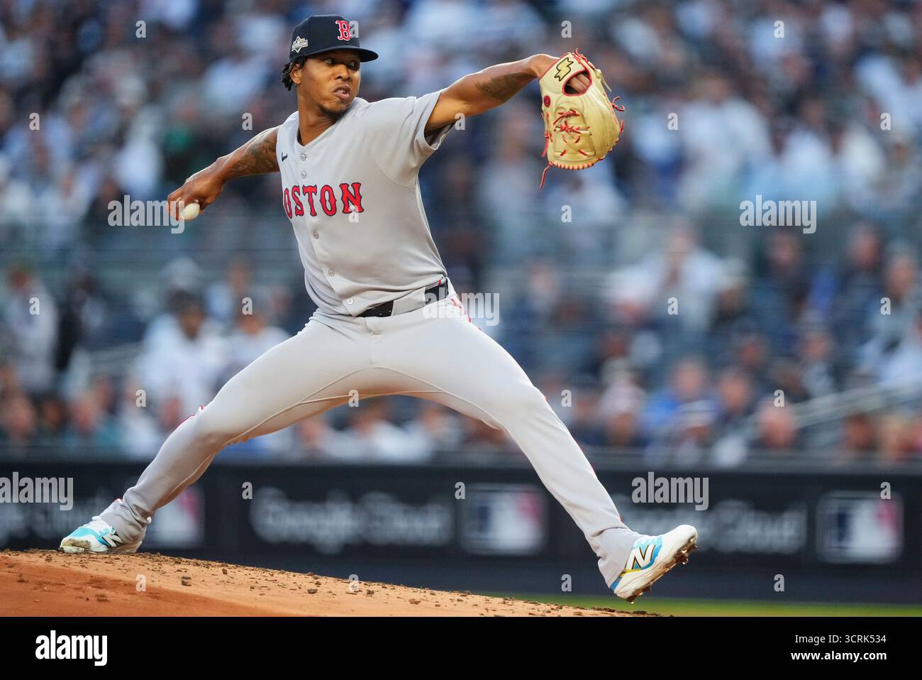 Boston Red Sox pitcher Brayan Bello (66) delivers against the New York ...