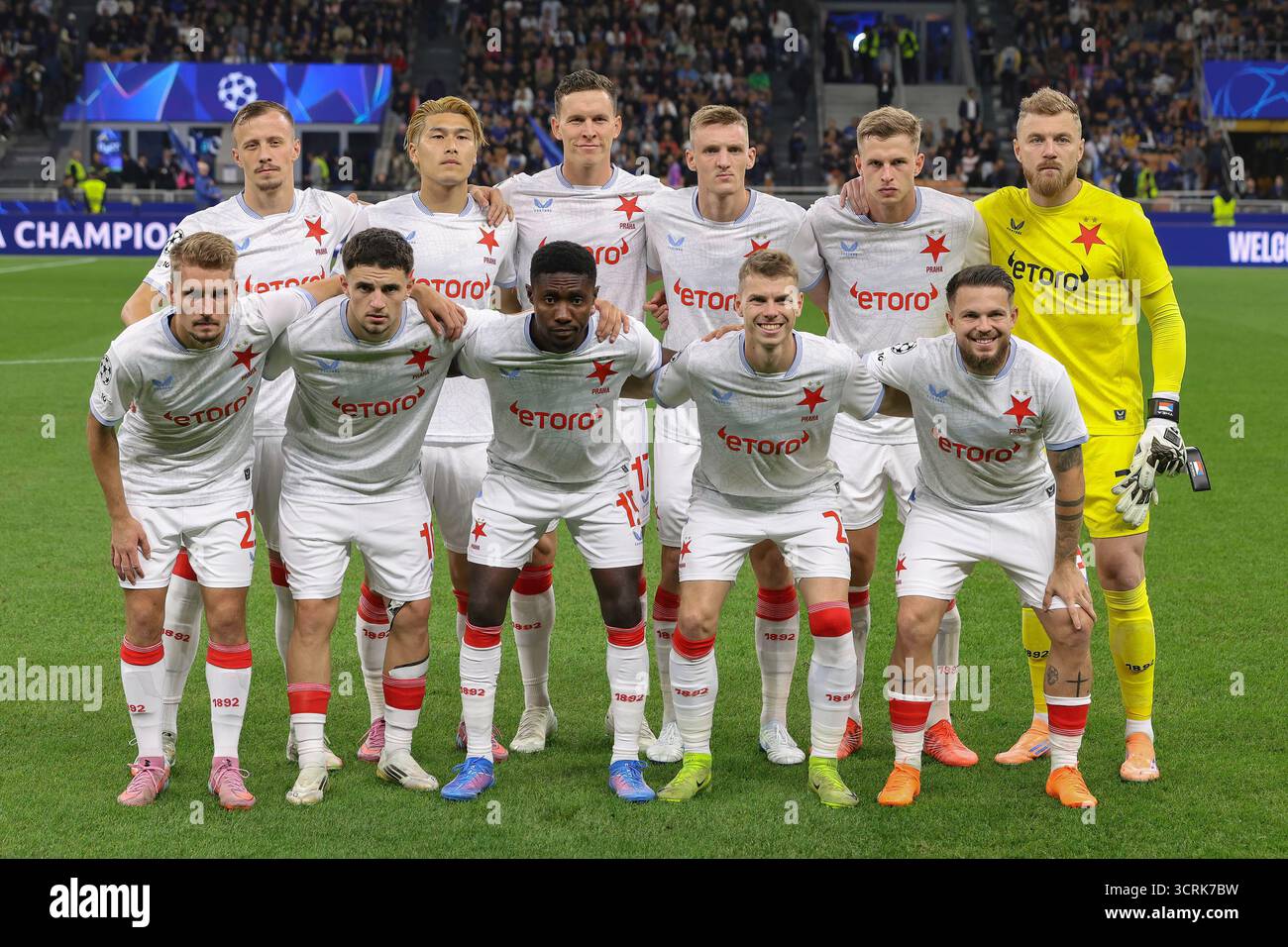 9/30/2025 Italy, Milan, 2025 09 30: starting line up of SK Slavia Praha ...
