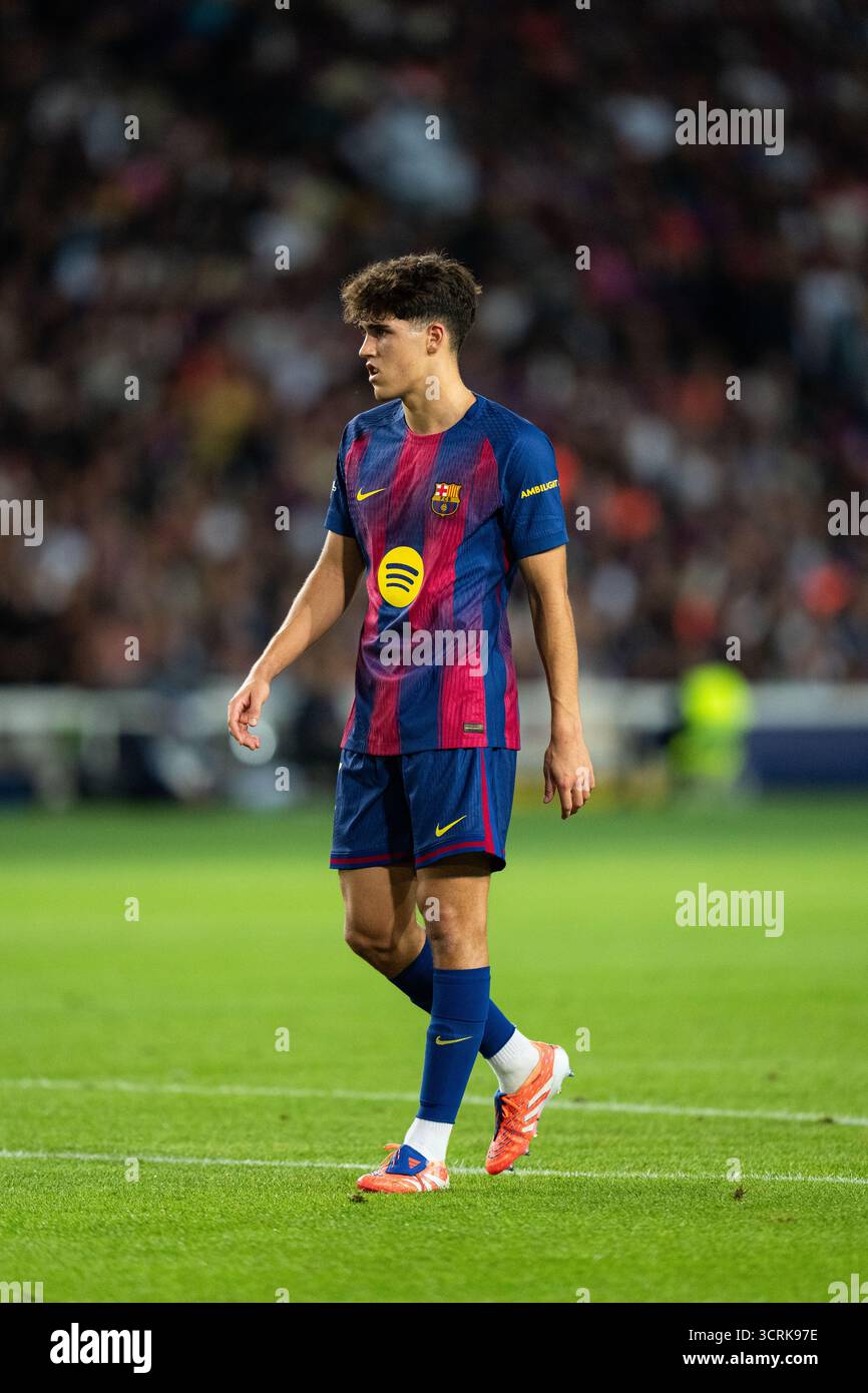 Barcelona, Spain, 1, October, 2025. FC Barcelona player (5) Pau Cubarsi ...