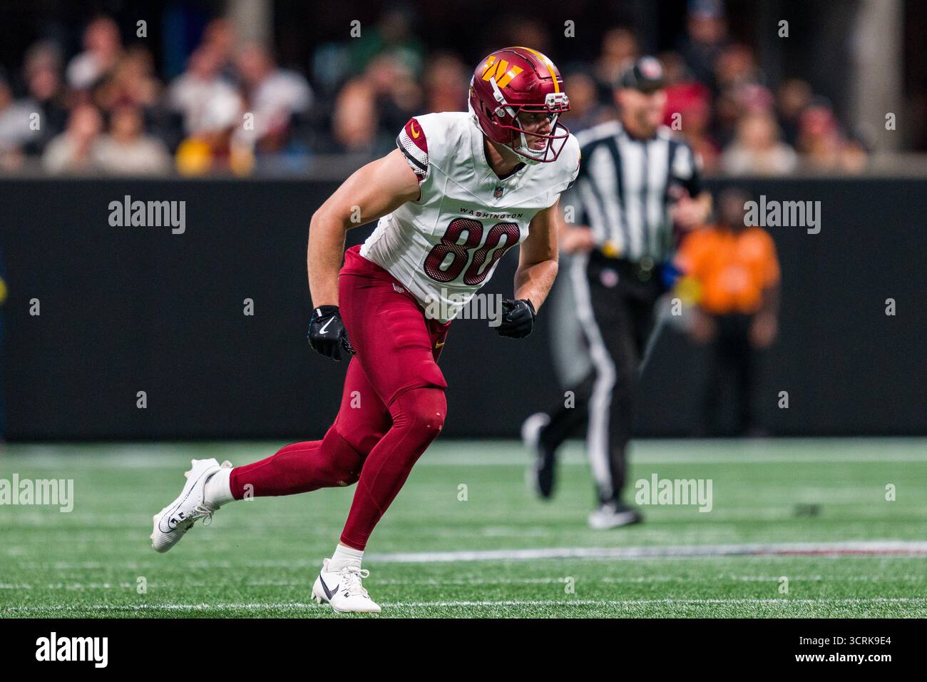 Washington Commanders tight end Colson Yankoff (80) works during the ...