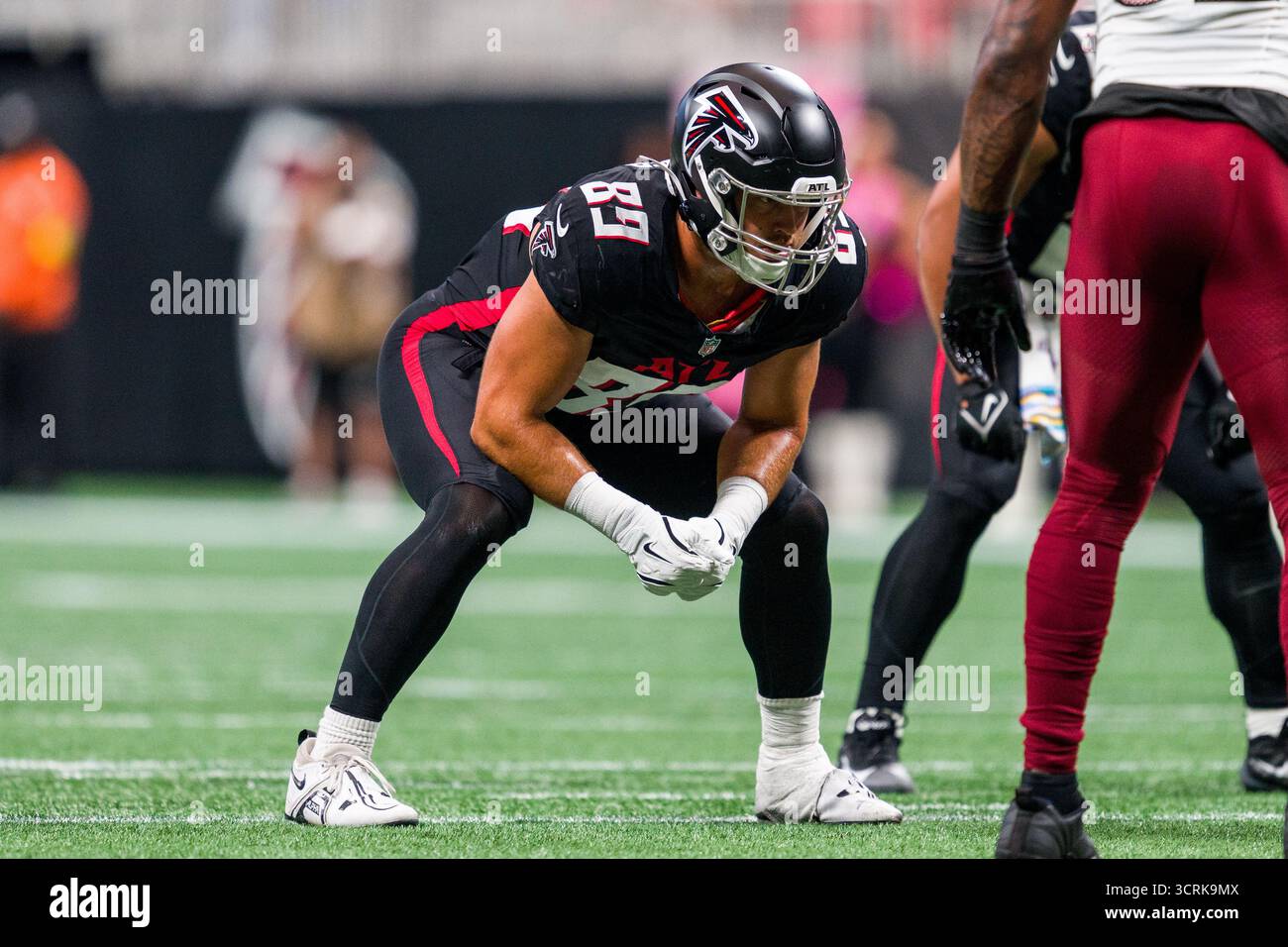 Atlanta Falcons tight end Charlie Woerner (89) lines up during the ...