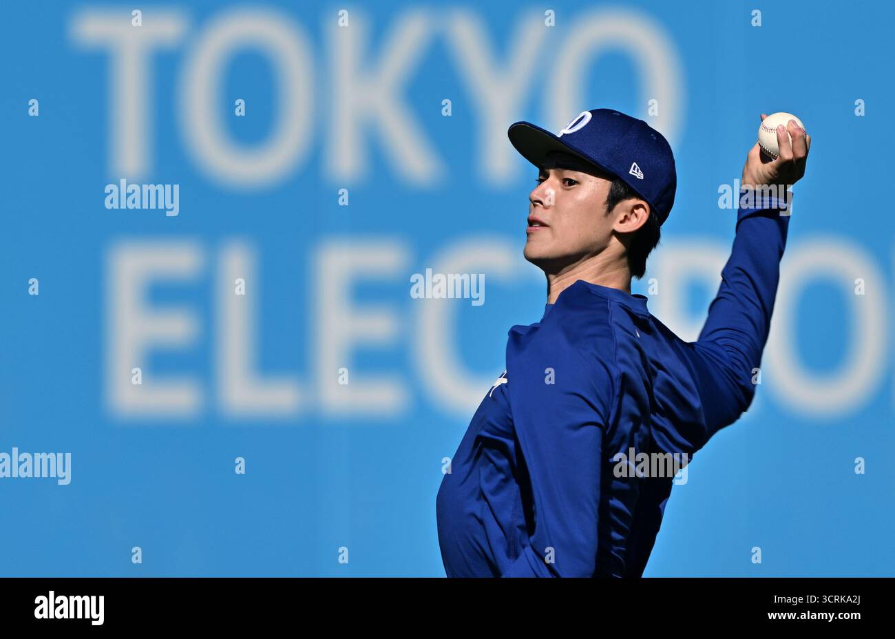 Roki Sasaki of Los Angeles Dodgers practices prior to NL Wild Card ...