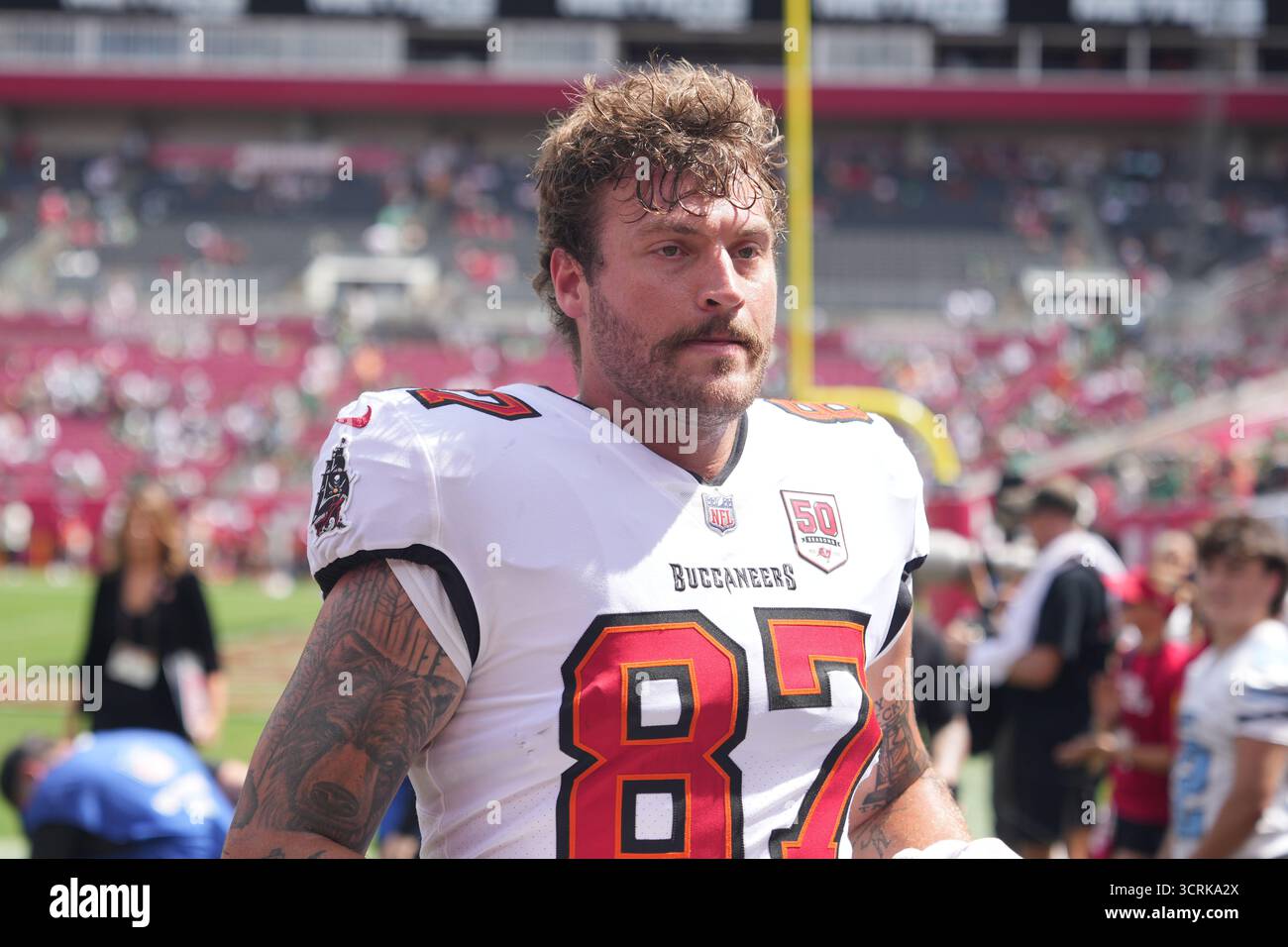 Tampa Bay Buccaneers tight end Payne Durham (87) walks to the locker ...