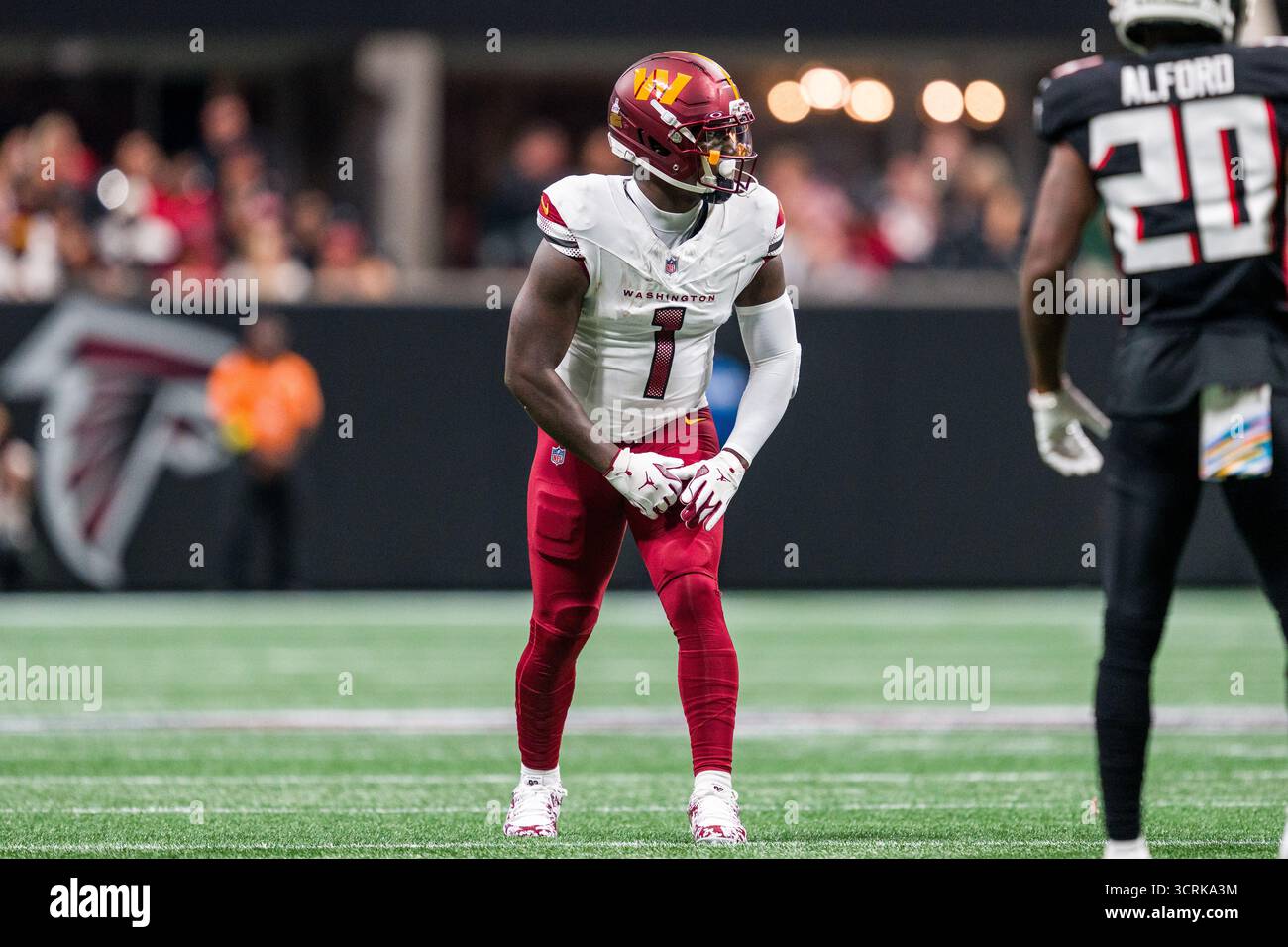 Washington Commanders wide receiver Deebo Samuel Sr. (1) lines up ...