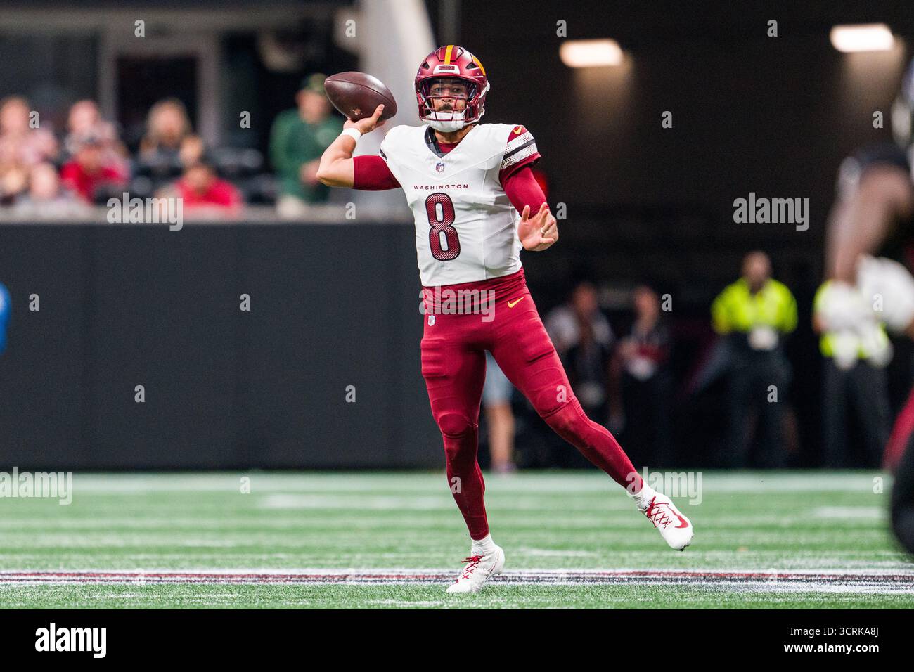 Washington Commanders quarterback Marcus Mariota (8) throws during the ...