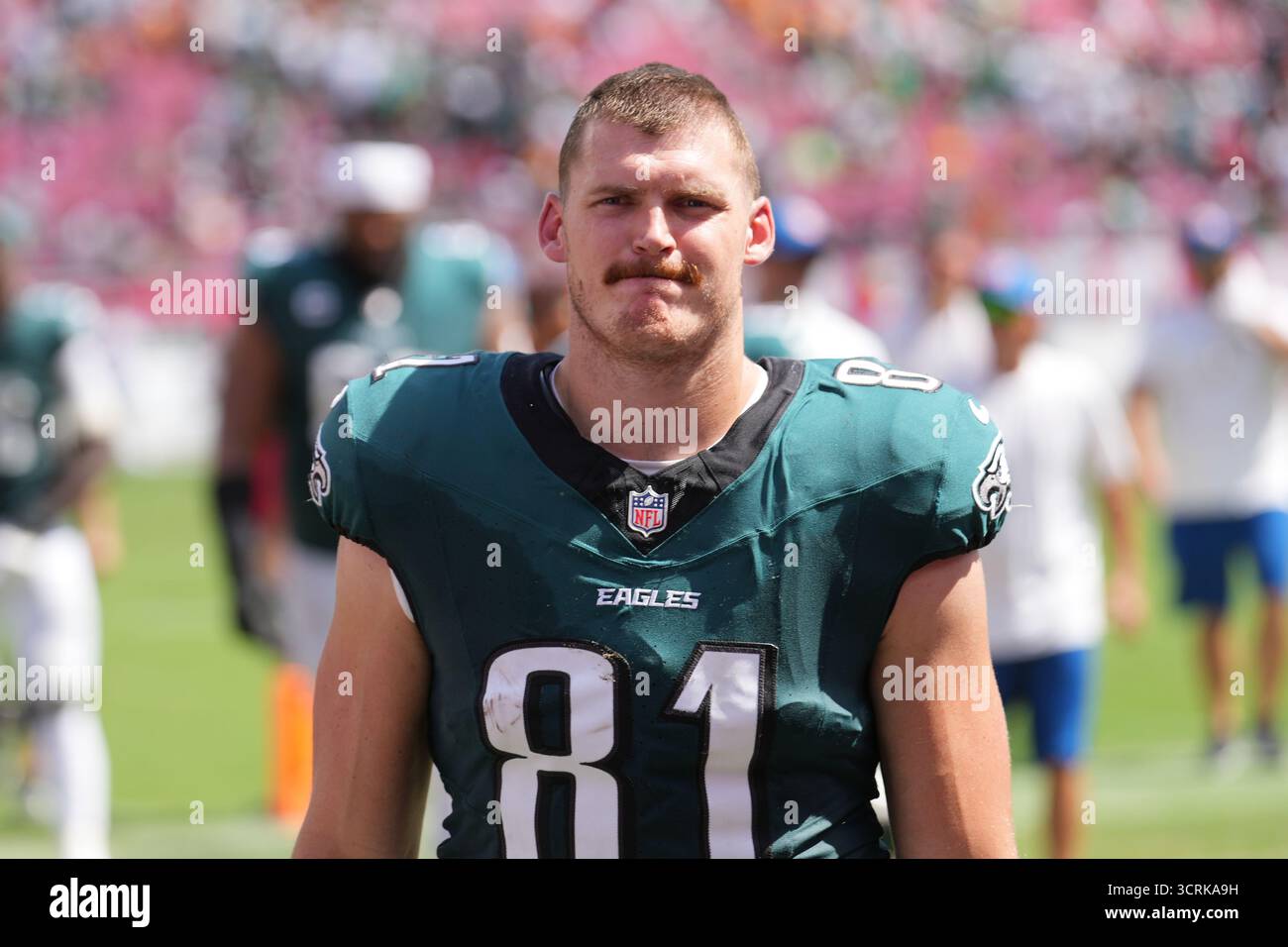 Philadelphia Eagles tight end Grant Calcaterra (81) leaves the field at ...