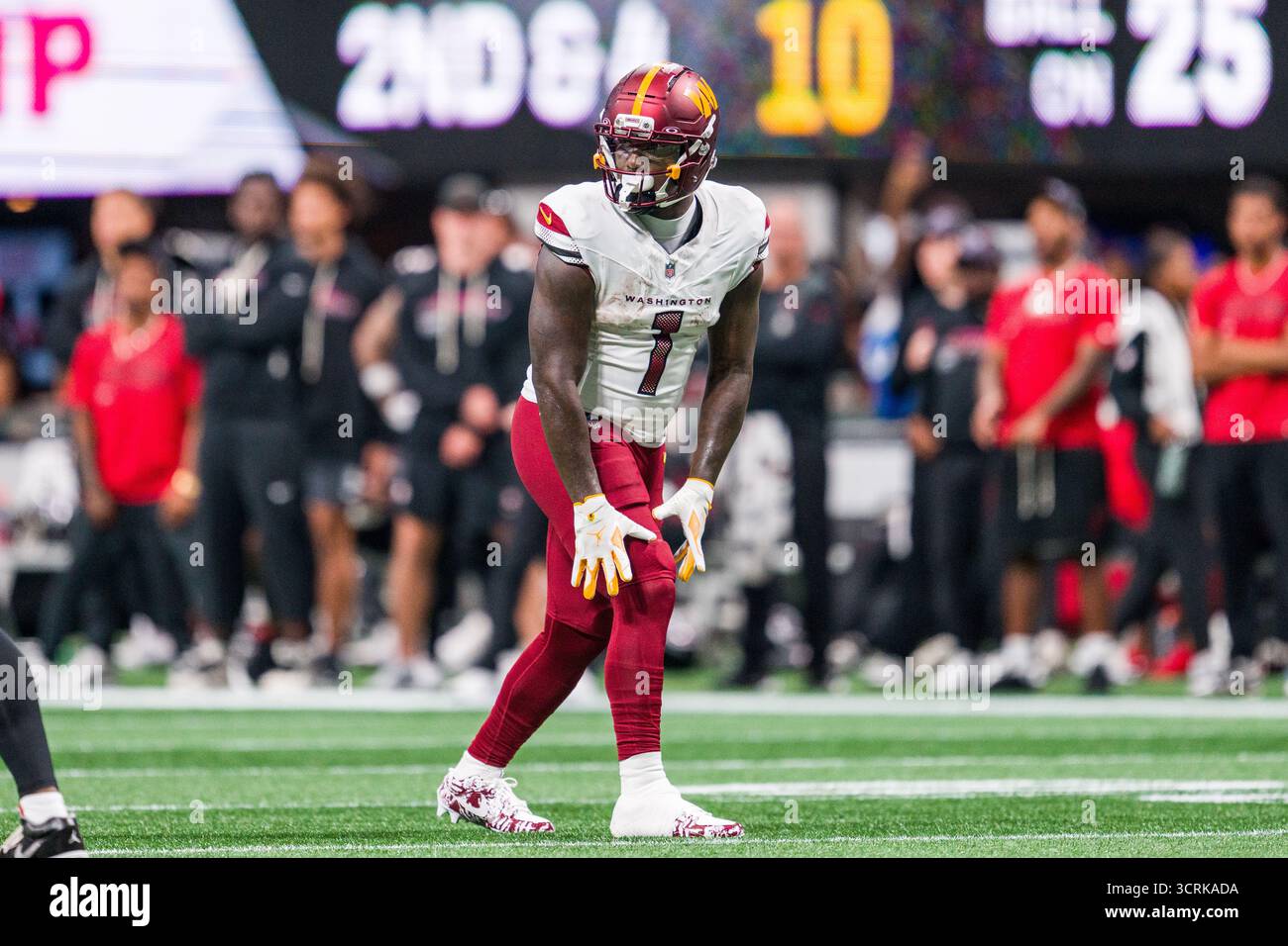 Washington Commanders wide receiver Deebo Samuel Sr. (1) lines up ...