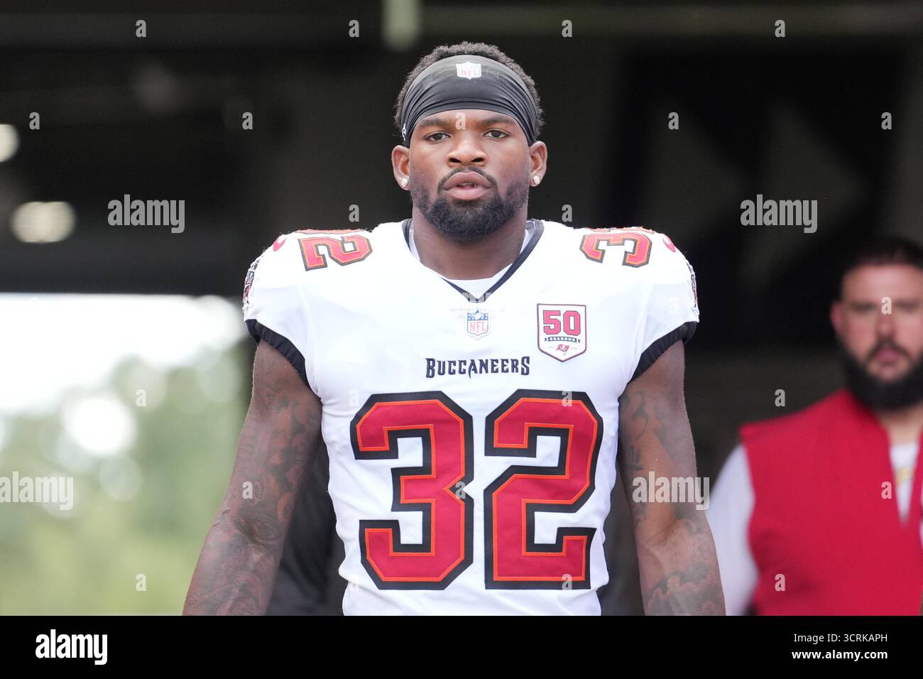 Tampa Bay Buccaneers cornerback Josh Hayes (32) takes the field after ...