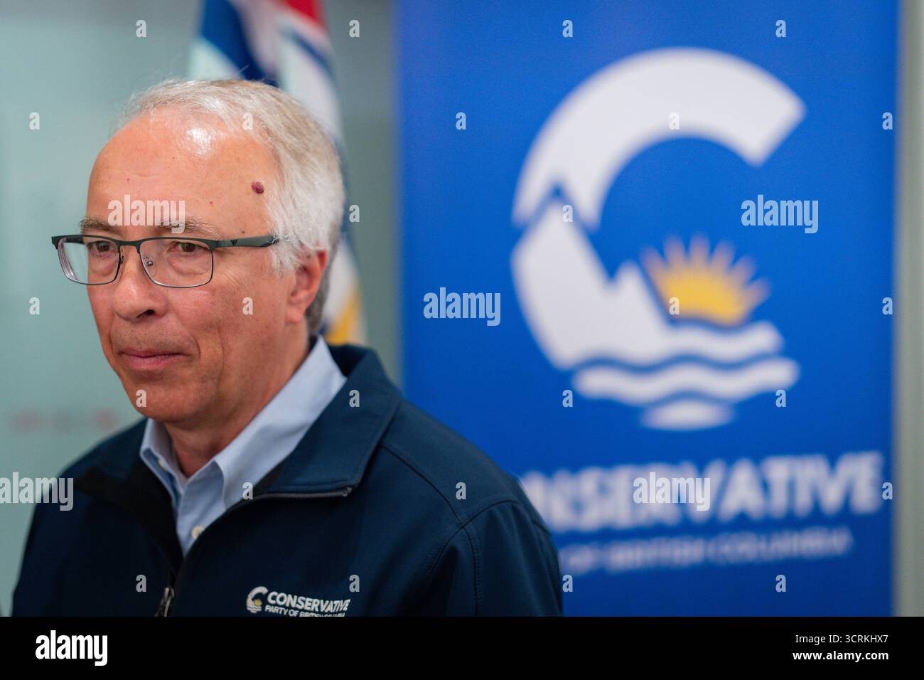 Conservative Leader John Rustad leaves a campaign stop in West ...