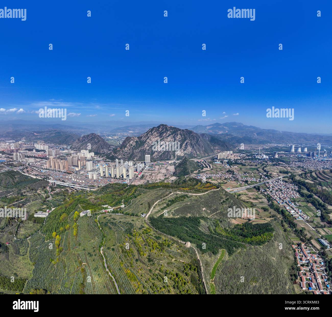 Aerial photography of Laoye Mountain in Datong County, Xining City ...