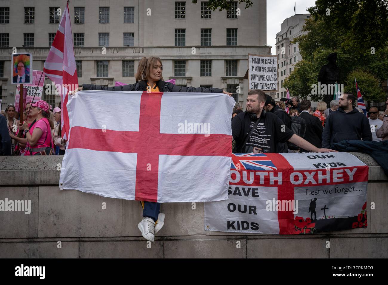 London, UK. 1st October 2025. 'Pink Ladies' protest movement gathers in ...