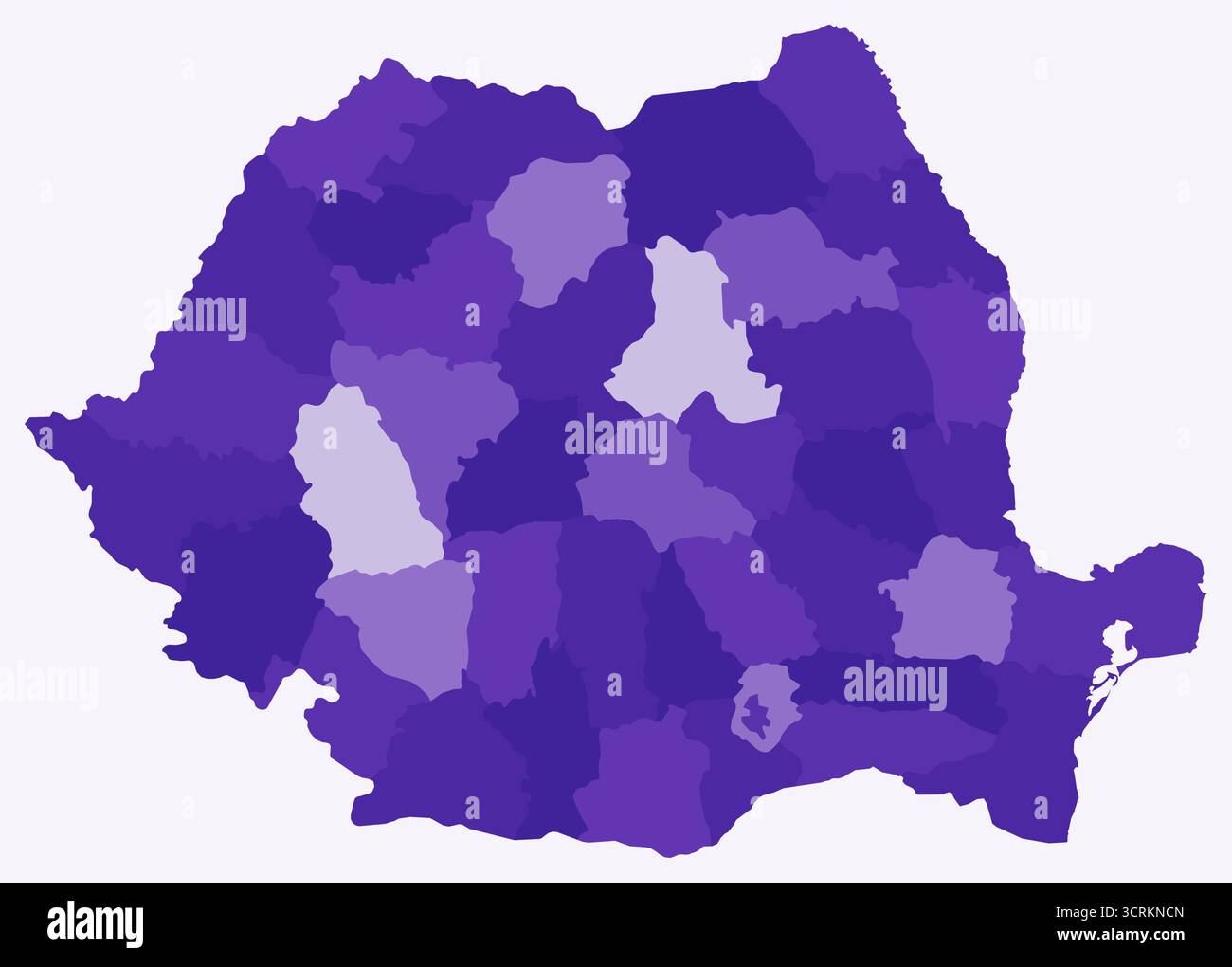 Map of Romania with regions. Just a simple country border map with ...