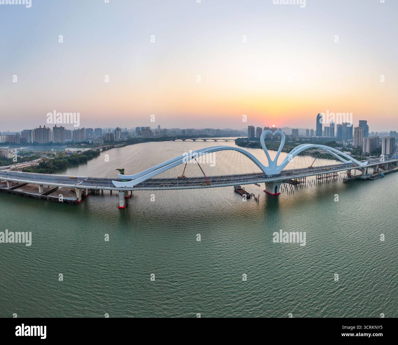 Aerial photography of Echeng Bridge in Huicheng District, Huizhou City ...