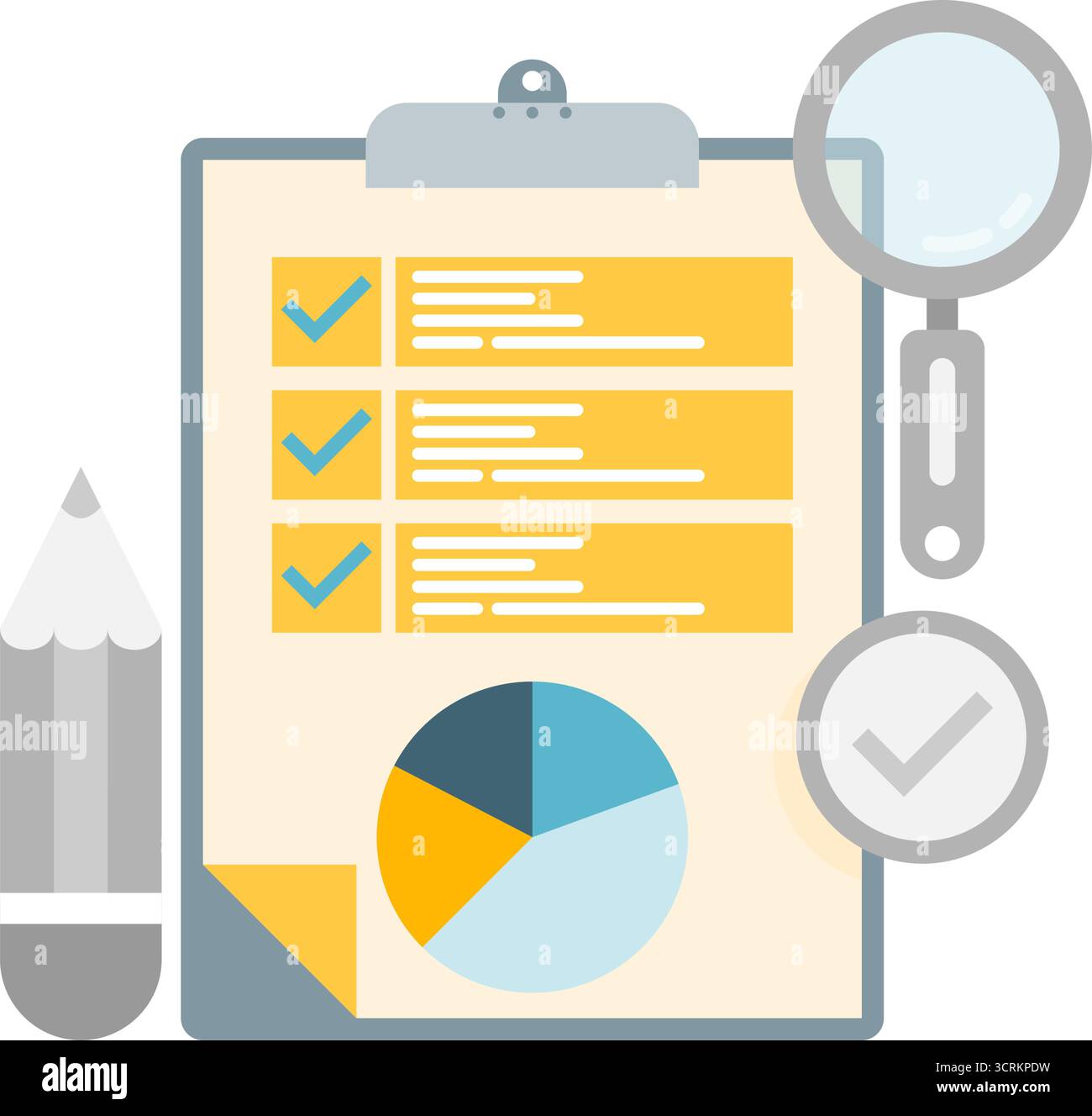 Clipboard business graph checklist Stock Vector Images - Alamy