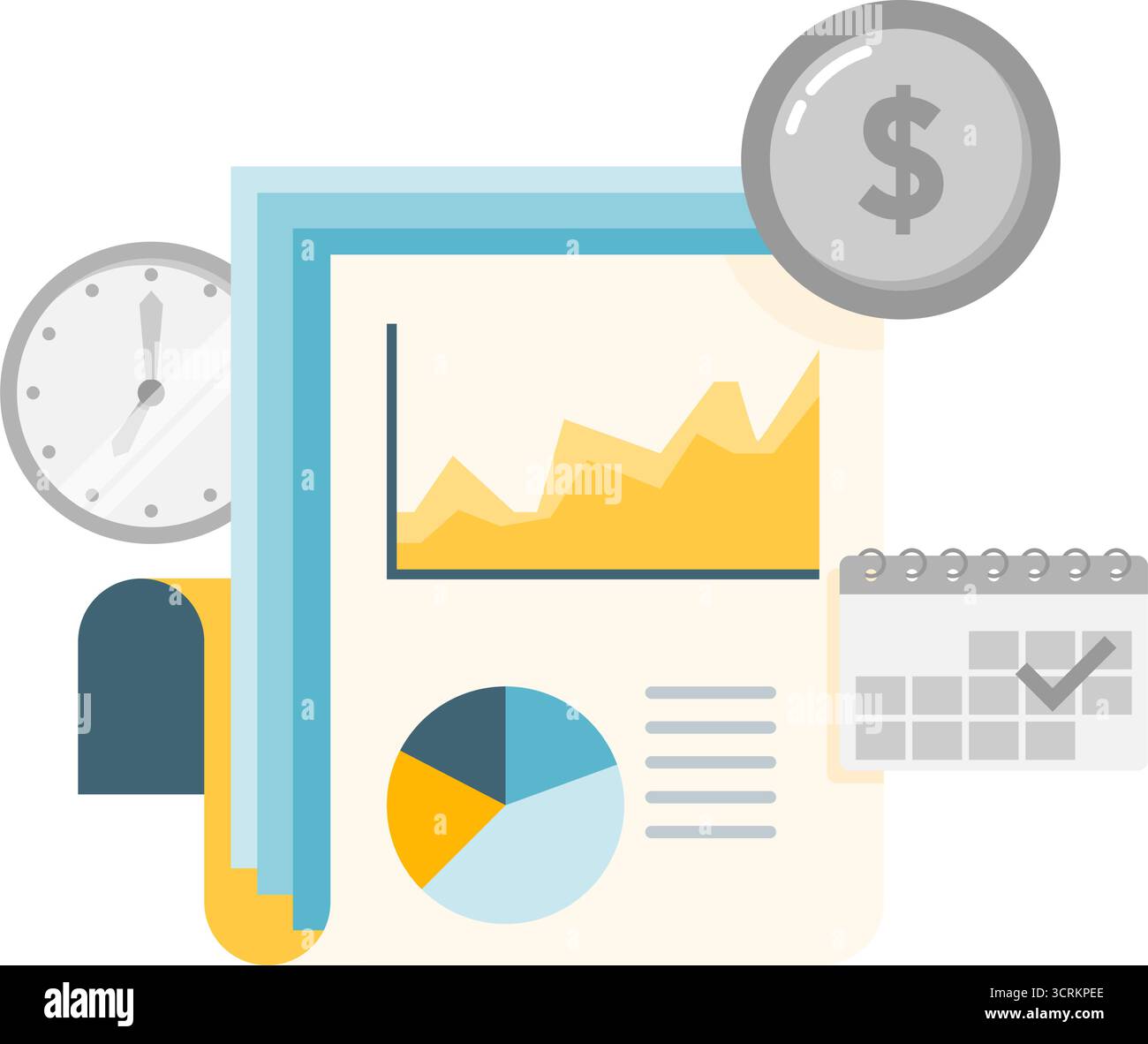 Businessman money chart clock Stock Vector Images - Alamy