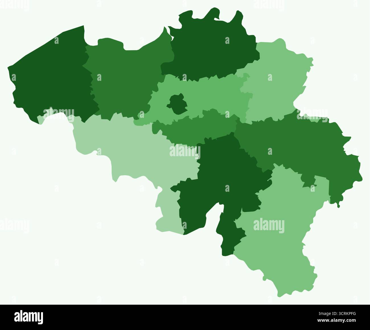 Map of Belgium with regions. Just a simple country border map with ...