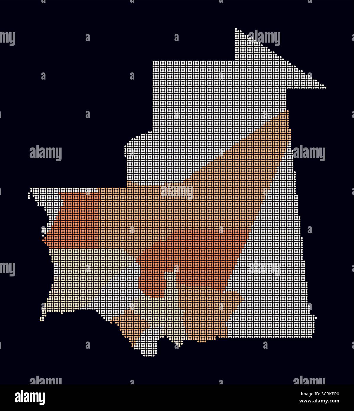 Mauritania dotted map digital hi-res stock photography and images - Alamy