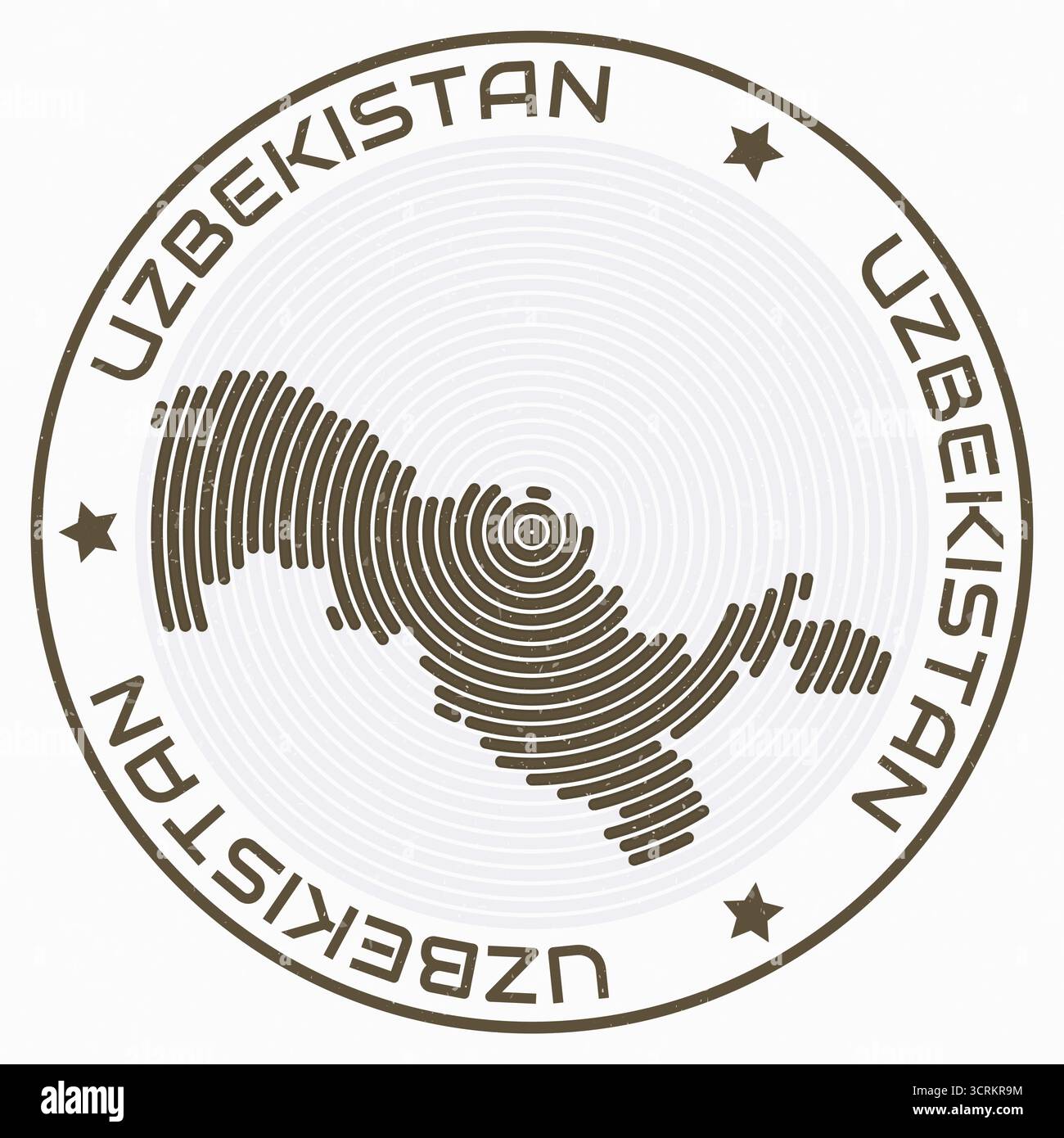 Uzbekistan map with round title. Country shape rings. Uzbekistan text ...
