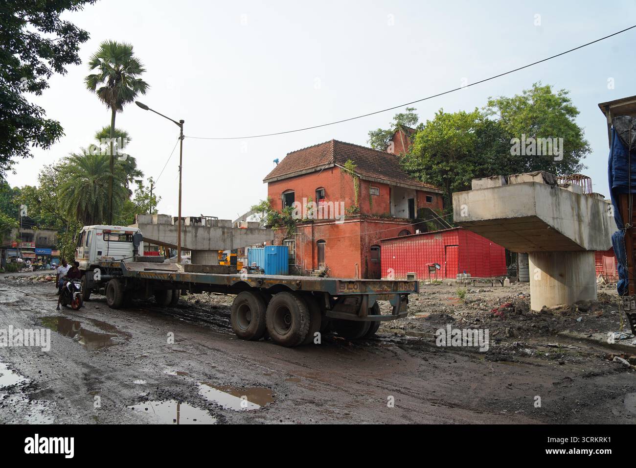 Howrah, India - October 1, 2025: Construction work progresses on the ...