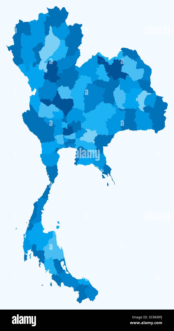 Map of Thailand with regions. Just a simple country border map with ...