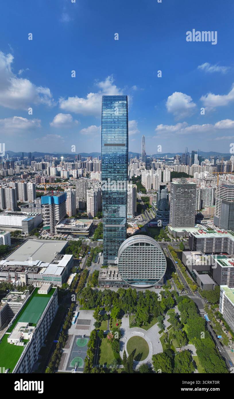 Aerial photography of Futian Port in Shenzhen Futian Free Trade Zone ...