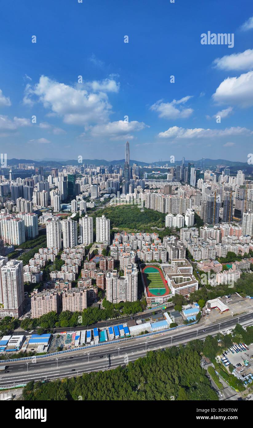 Aerial photography of Futian Port in Shenzhen Futian Free Trade Zone ...