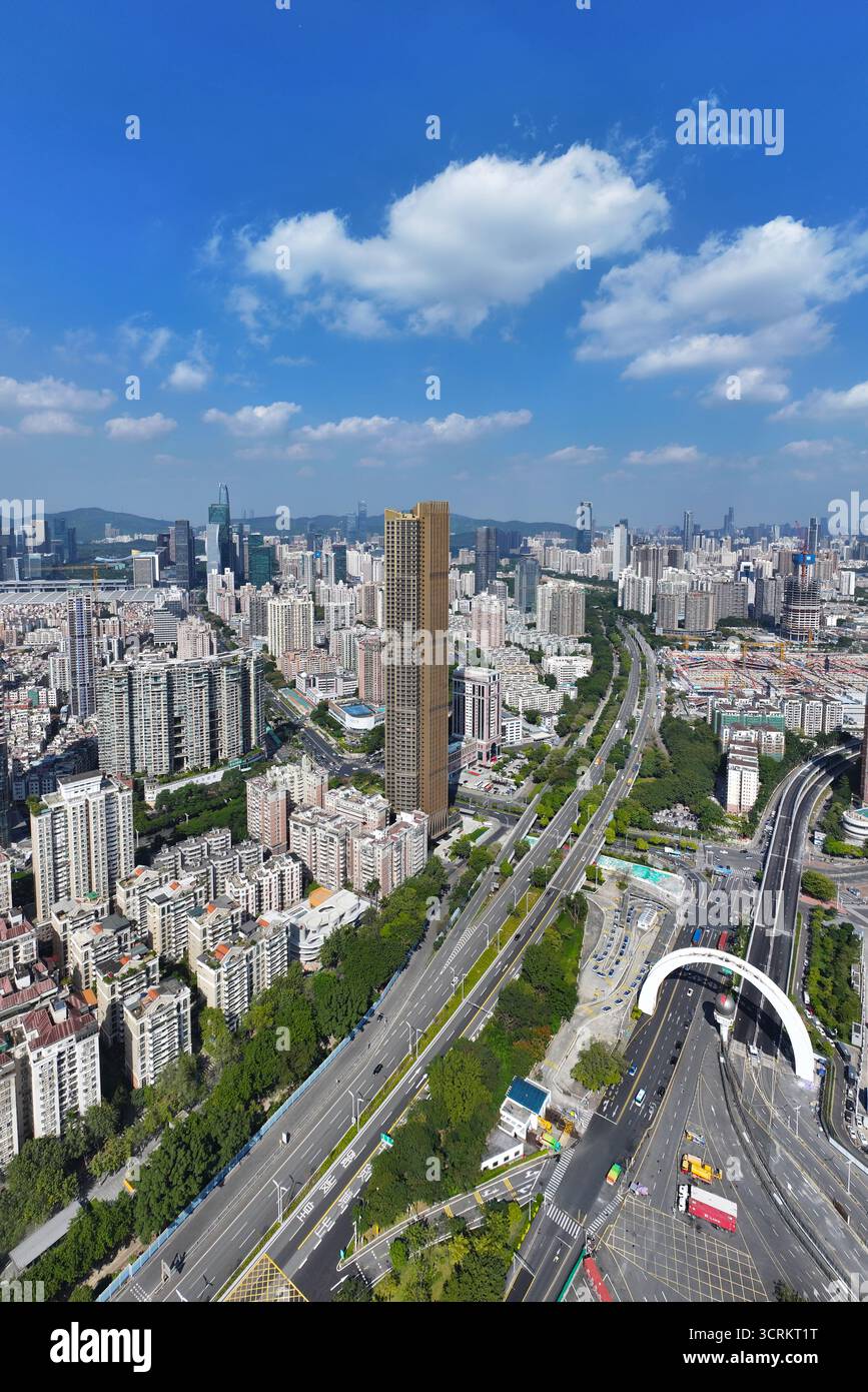 Aerial photography of Futian Port in Shenzhen Futian Free Trade Zone ...