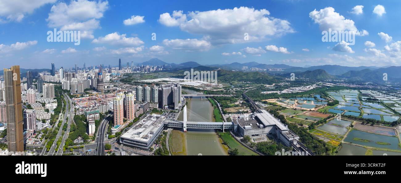 Aerial photography of Futian Port in Shenzhen Futian Free Trade Zone ...