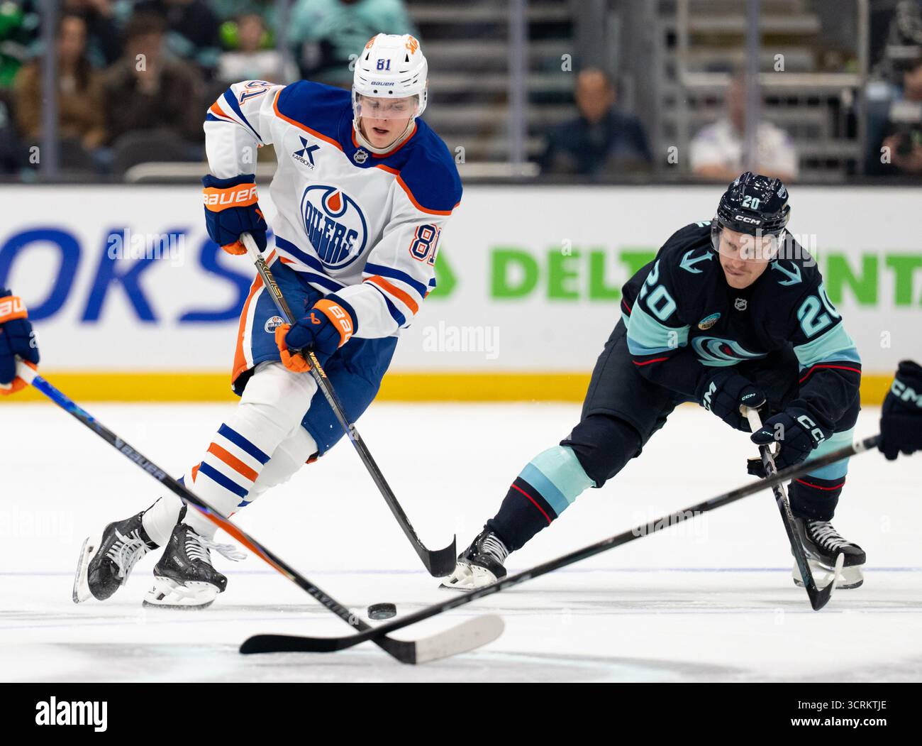 Edmonton Oilers forward Josh Samanski (81) skates against Seattle ...