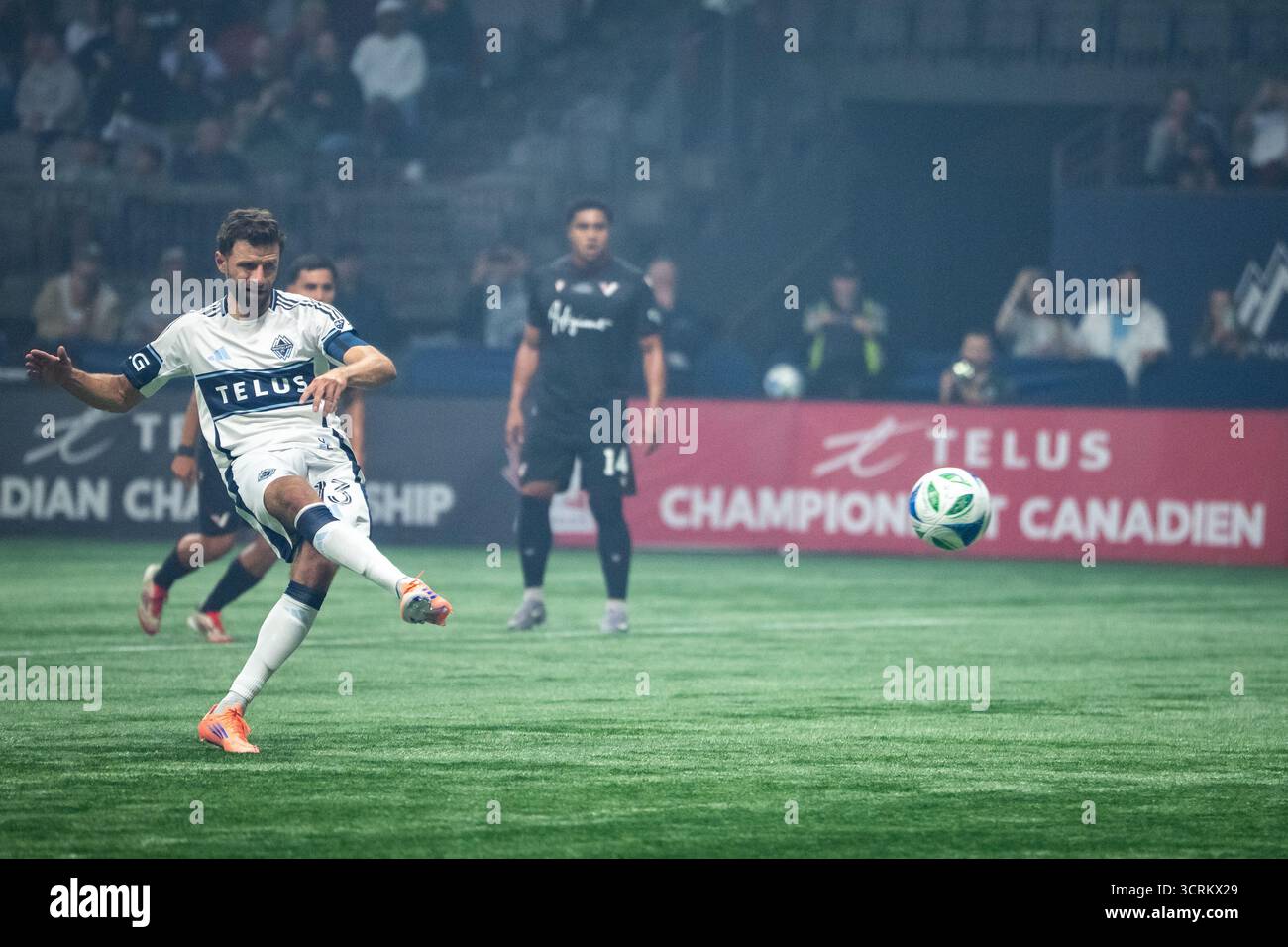 Vancouver Whitecaps' Thomas Muller (13) takes a penalty kick against ...
