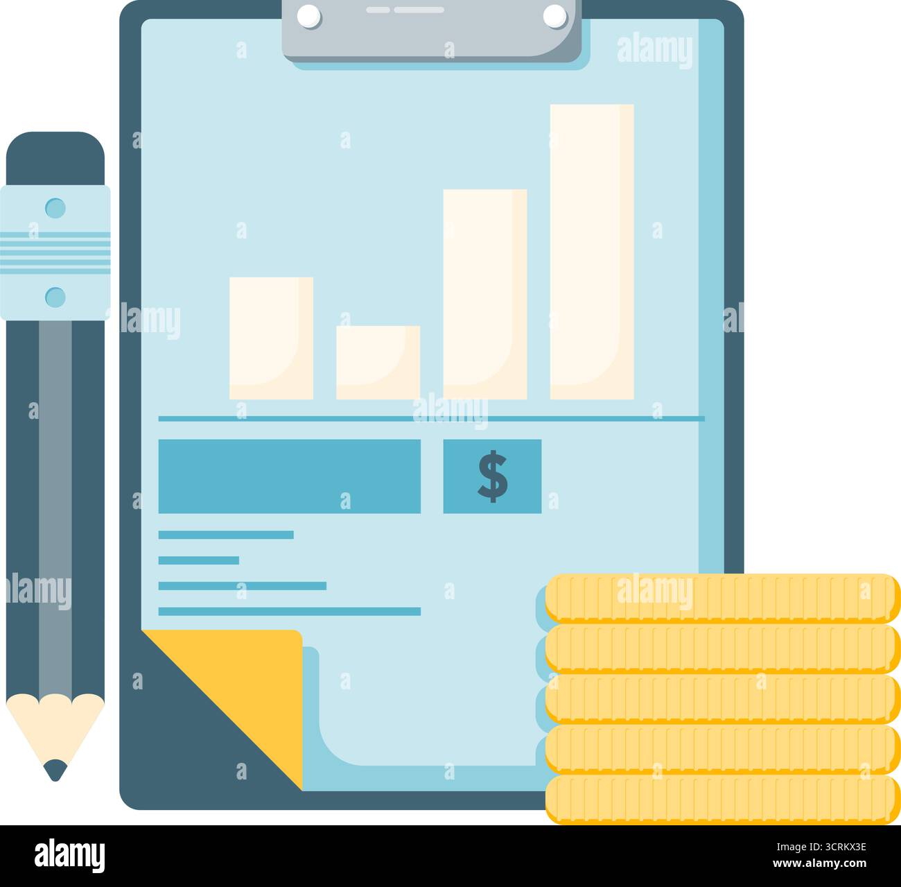 Bar chart on clipboard Stock Vector Images - Alamy
