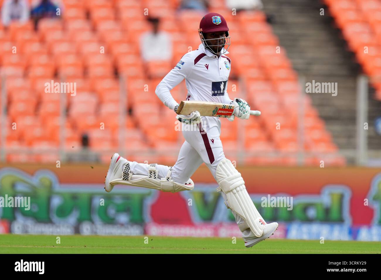 West Indies' Alick Athanaze run between the wickets to score on the ...